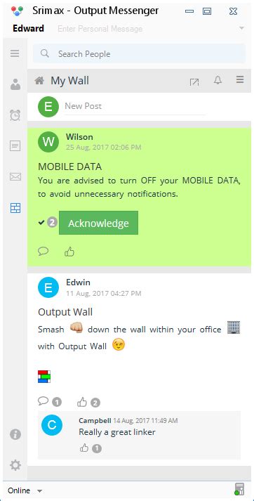 Output Wall Integration Output Messenger Office Messenger