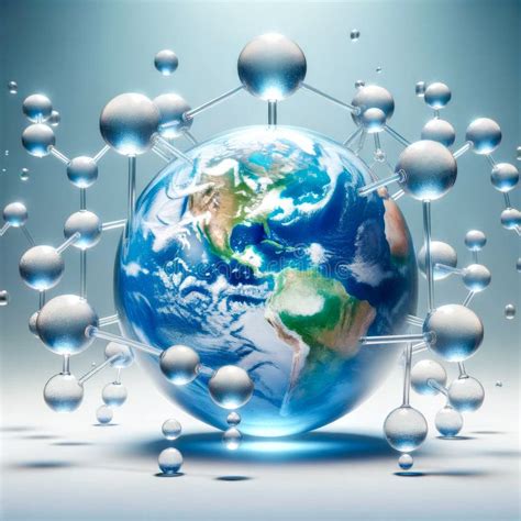 Earth Globe At The Center Of A Molecular Structure Of Water World Water Day Earth Day World