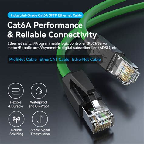Vention Cat6a Ethernet Cable Cat6a Double Shielded Anti Interference