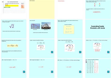 Surds Expanding Double Brackets Maths Gcse Lesson Activinspire