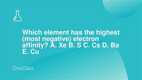 Which Element Has The Most Negative Electron Affinity Quick Answer