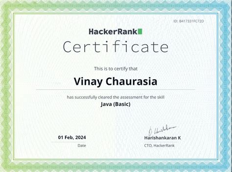 Java Hackerrank Codingjourney Achievementunlocked Vinay Chaurasia
