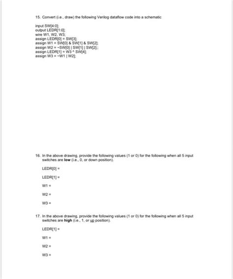 solved 15 convert ie draw the following verilog dataflow