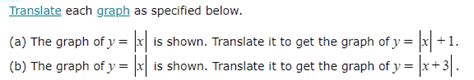 Solved The Graph Of Y X Is Shown Translate It To Get The Chegg