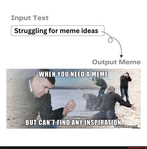 Input Text I Struggling For Meme Ideas Output Meme When You Need A Meme