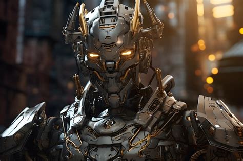 premium ai image view of the robot the future army of robots