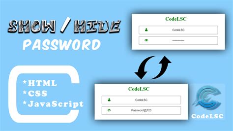 Showhide Password Toggle With Javascript With Source Code Codelsc