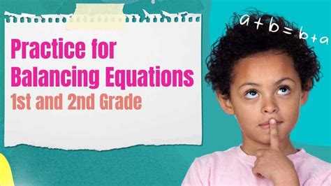 Practice For Balancing Equations 1st And 2nd Grade