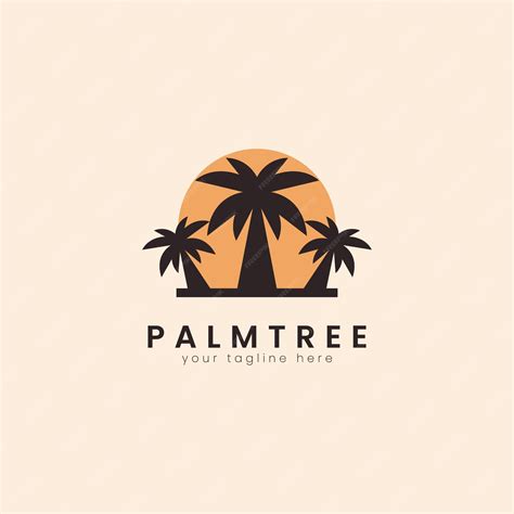 팜 하우스 트리 로고 템플릿은 열대 해변 홈 호텔 또는 리조트 로고 디자인 벡터 일러스트 레이 션에 사용할 수 있습니다