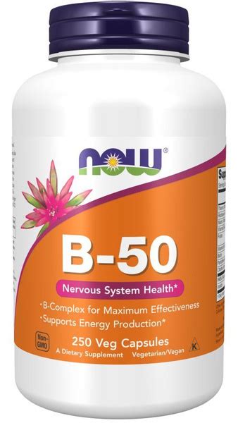 В-50 Комплекс, B-50 Complex, NOW Foods, 250 вегетарианских капсул ...