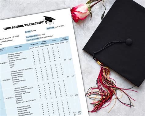 High School Transcript Template Homeschool Report Card Pdf Download