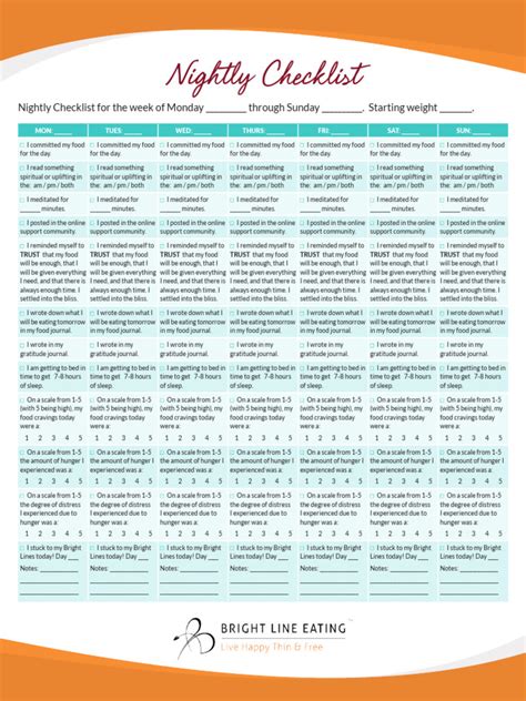 Nightly Checklist Pdf