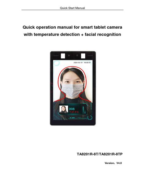 quick operation manual for smart tablet camera with temperature