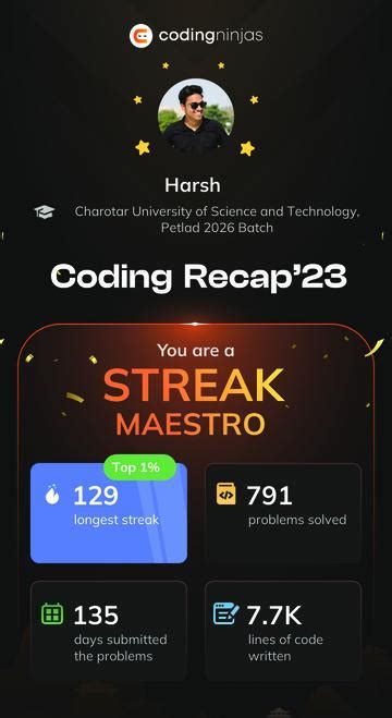 Coding Recap23 Coding Ninjas Harsh Suthar