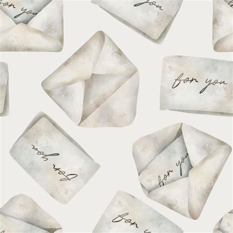 Premium Vector Watercolor Envelope And Paper Seamless Pattern