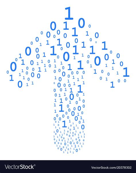 up directed arrow shape with binary digits vector image