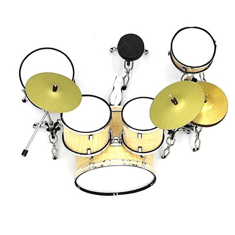 Miniature Drum Kit Light Wood Model Guitares Miniatures