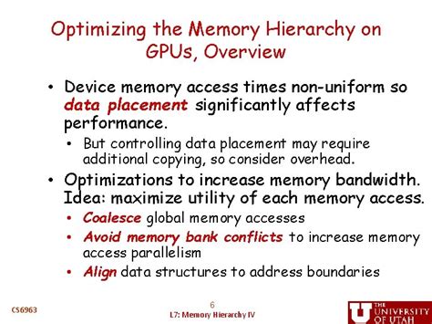 L Memory Hierarchy Optimization IV Bandwidth Optimization