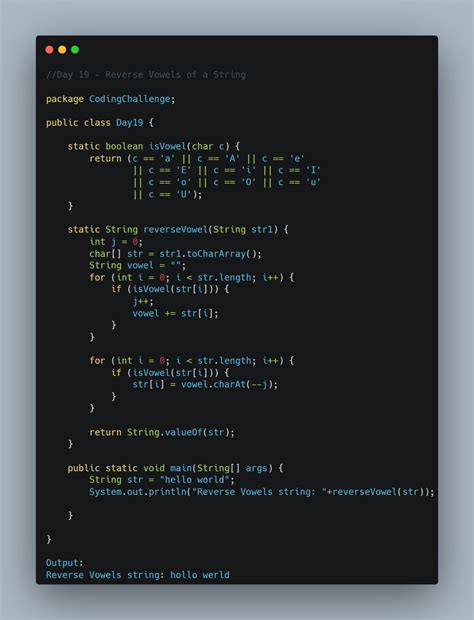 Day 19 Of 30daysofcodingchallenge Reverse Vowels Of A String Nikunj Jambucha Posted On The