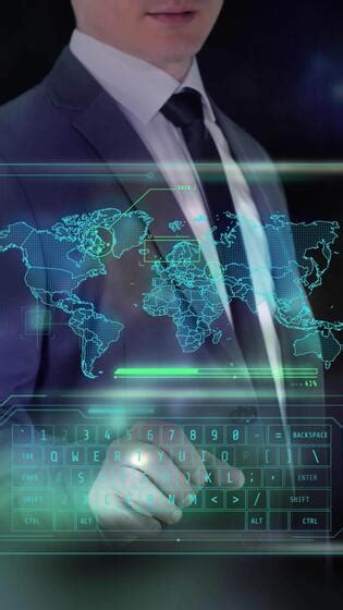 The Man Works With The Virtual Tracking Interface 52183233 Stock Video