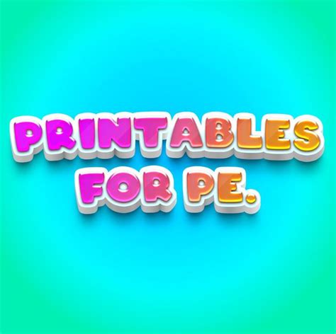 Printable Posters And Worksheets For Elementary Pe