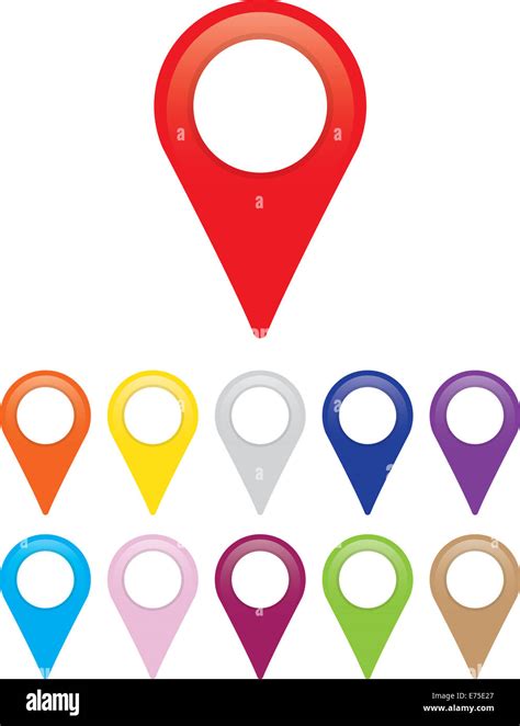 An Illustration Of Set Of Bright Map Pointers Stock Photo Alamy