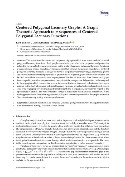 Pdf Centered Polygonal Lacunary Graphs A Graph Theoretic Approach To P Sequences Of Centered