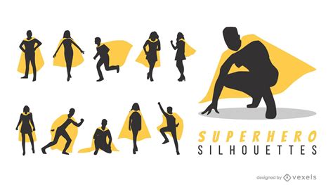 Superheros Silhouette Set Vector Download