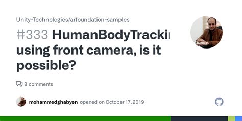 HumanBodyTracking D Using Front Camera Is It Possible Issue Unity Technologies
