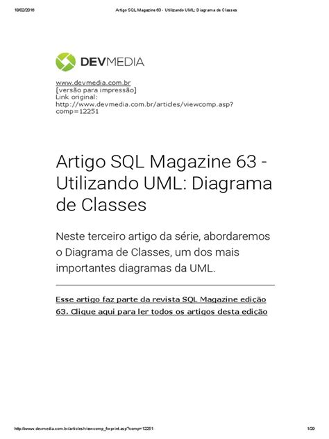 PDF Artigo SQL Magazine Utilizando UML Diagrama De Classes DOKUMEN TIPS