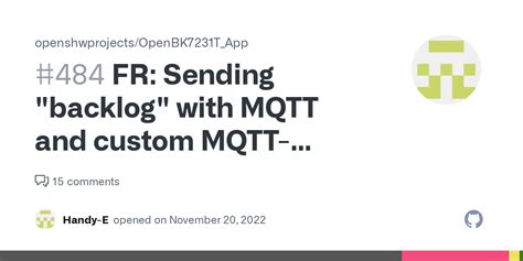 Fr Sending Backlog With Mqtt And Custom Mqtt Messages Possible Issue