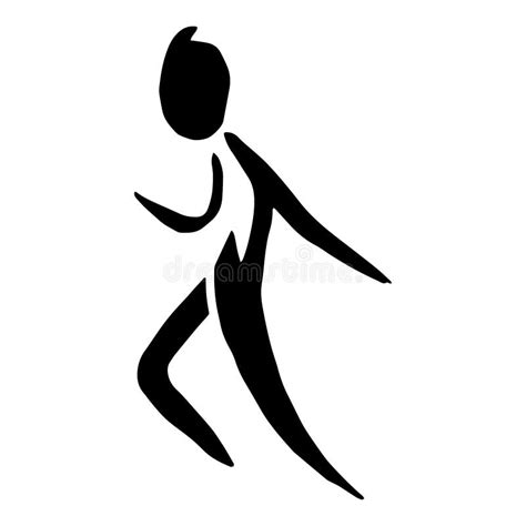 Stickman Running Pose Icon Stock Vector Illustration Of Logo 258285240