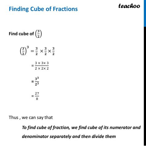 Finding Cube Of Fractions Class 8 A Square And A Cube Teachoo