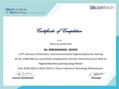 Bibekananda Sahoo On Linkedin Appliedmachinelearning Python Summerinternship2023