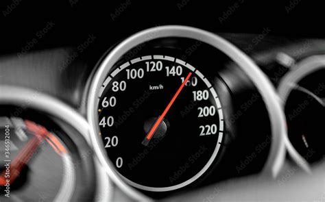 Car Speedometer High Speed On A Car Speedometer And Motion Blur Stock