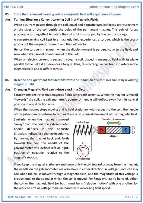 Adamjee Coaching Electromagnetism Solved Textbook Exercise Physics
