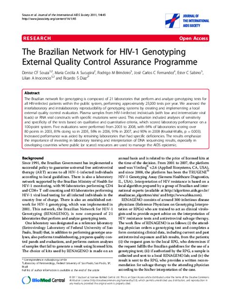 Pdf Hiv 1 Genotyping Quality Control In Brazil