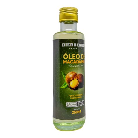Óleo De Macadâmia 250ml Dierberger Pressado A Frio Fonte De Ômegas