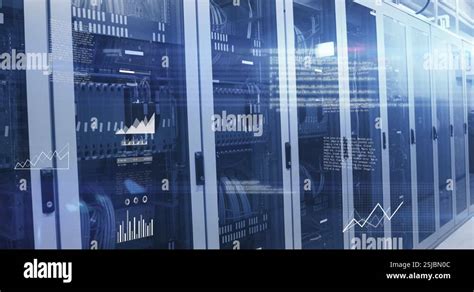 Animation Of Statistical Data Processing Against Computer Server Room
