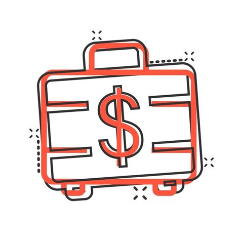 Geld Aktenkoffer Symbol Im Comic Stil Kasse Cartoon Vektor Illustration