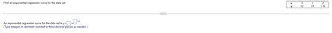 solved find an exponential regression curve for the data