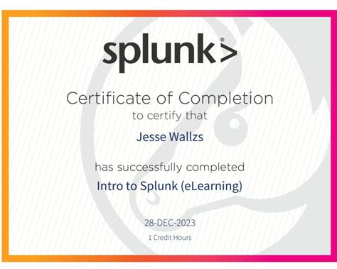 Jesse Wallzs On Linkedin Completed Intro To Splunk Elearning Course