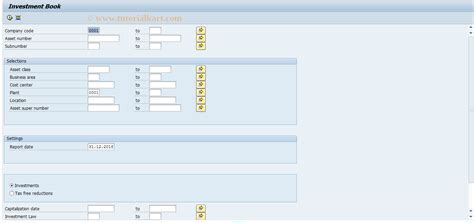 J1G AMI SAP Tcode Investment Book