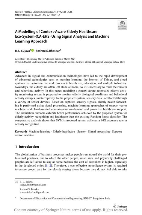 A Modelling Of Context Aware Elderly Healthcare Eco System Ca Ehs