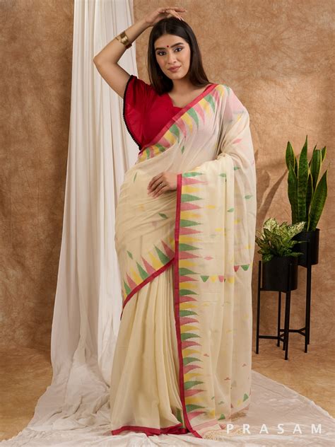 Chamak Soft Mul Jamdani Saree