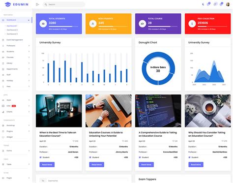 edumin react education admin dashboard template dexignlabs