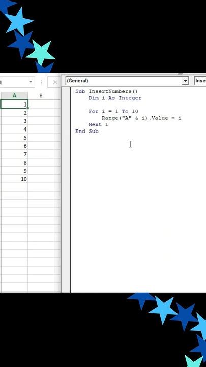 How To Insert Numbers In Vba Visual Basic Application Youtube