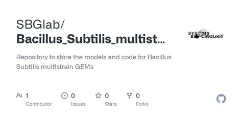 Github Sbglab Bacillus Subtilis Multistrain Gem Repository To Store The Models And Code For
