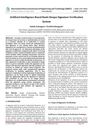 Artificial Intelligence Based Bank Cheque Signature Verification System PDF