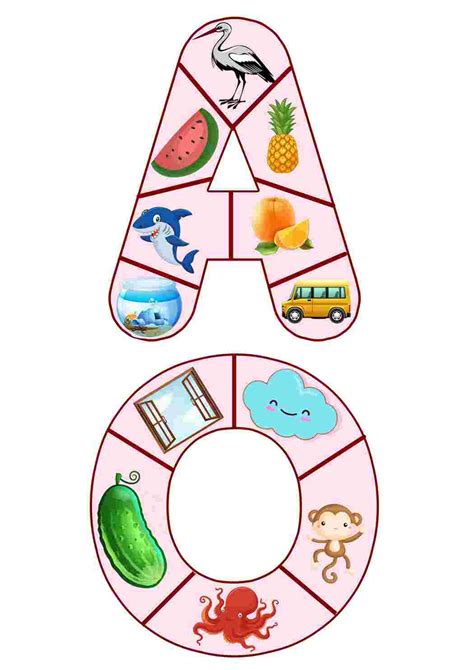 Раскраски собери буквы из кусочков шаблоны букв для игр Еда еда овощи Пеликан Пеликан